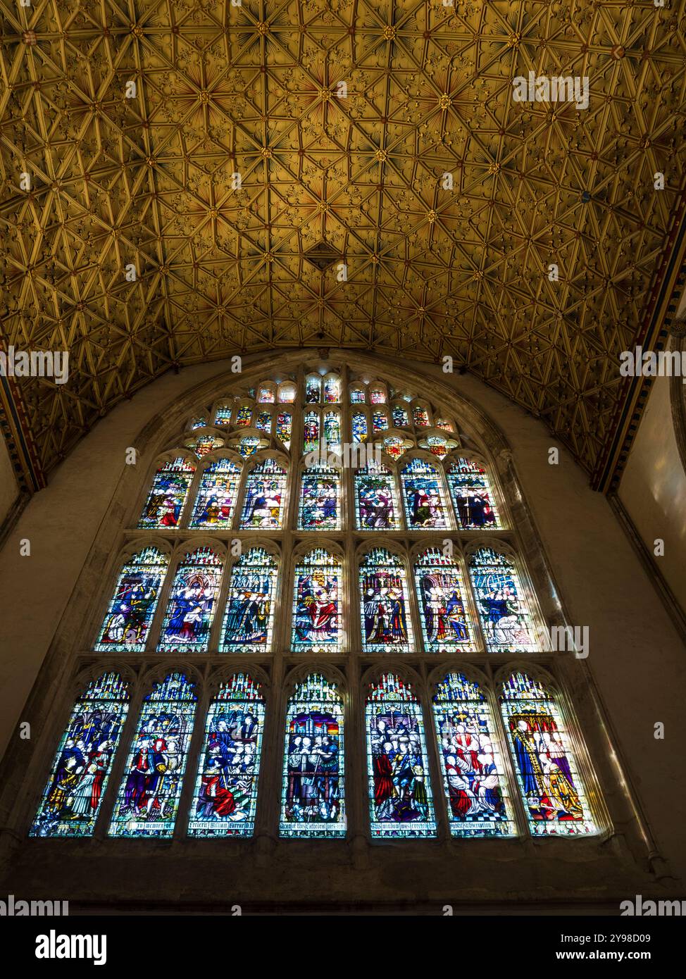Chapter House, with Stained Glass Windows, and Roof Carving, Canterbury ...