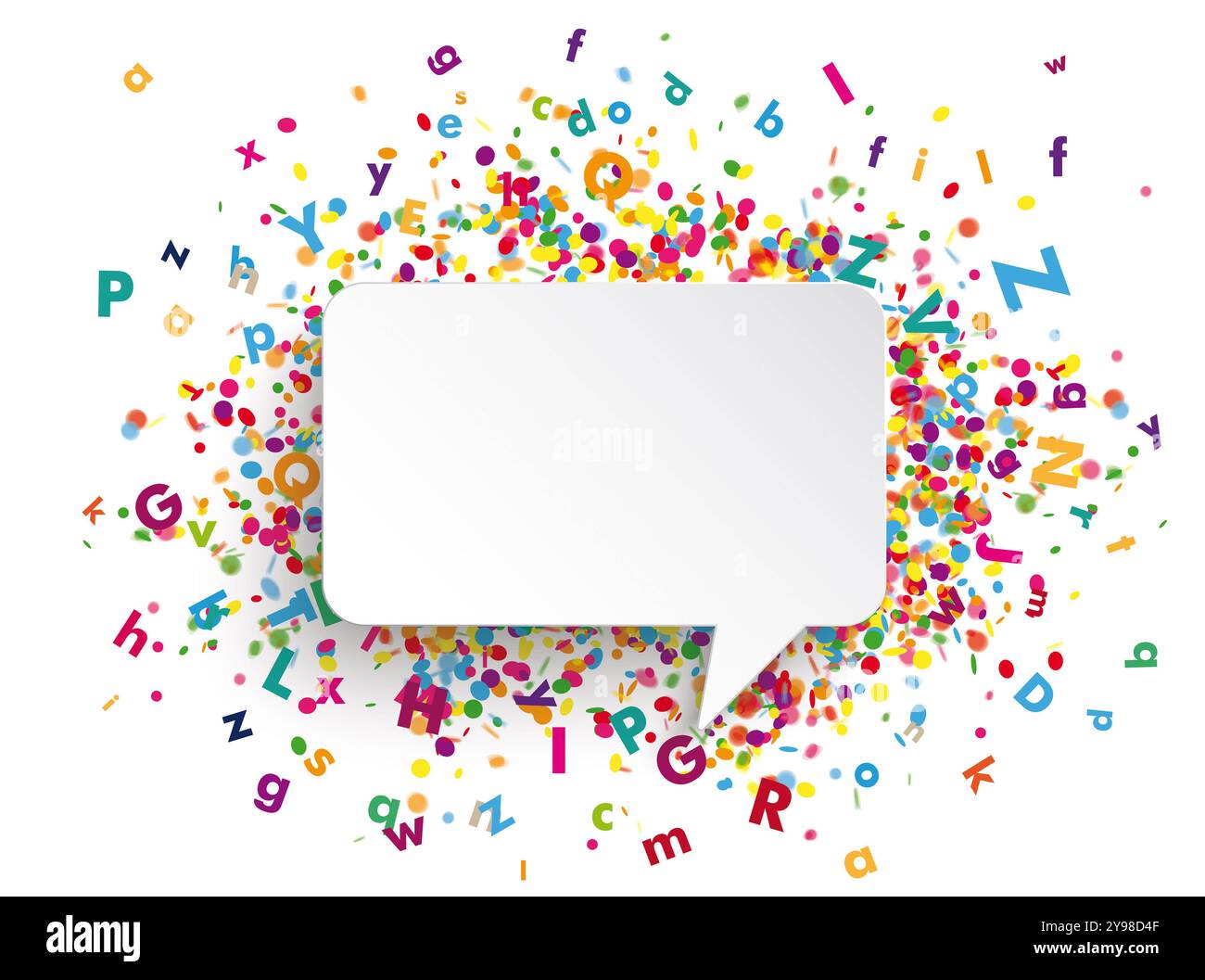 Rectangle Speech Bubbles Colored Letters Logopaedie Rectangle speech ...