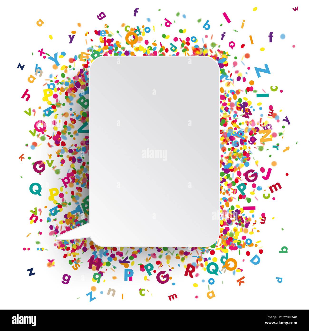 Rectangle Speech Bubble Colored Letters Logopaedie 2 Rectangle speech ...