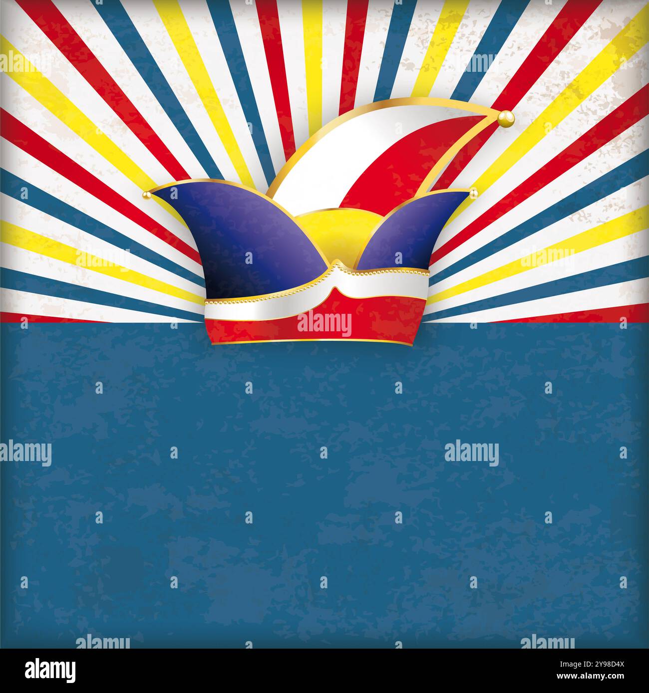 Jesters Cap Retro Sun Carnival jester cap with a cover in rainbow ...