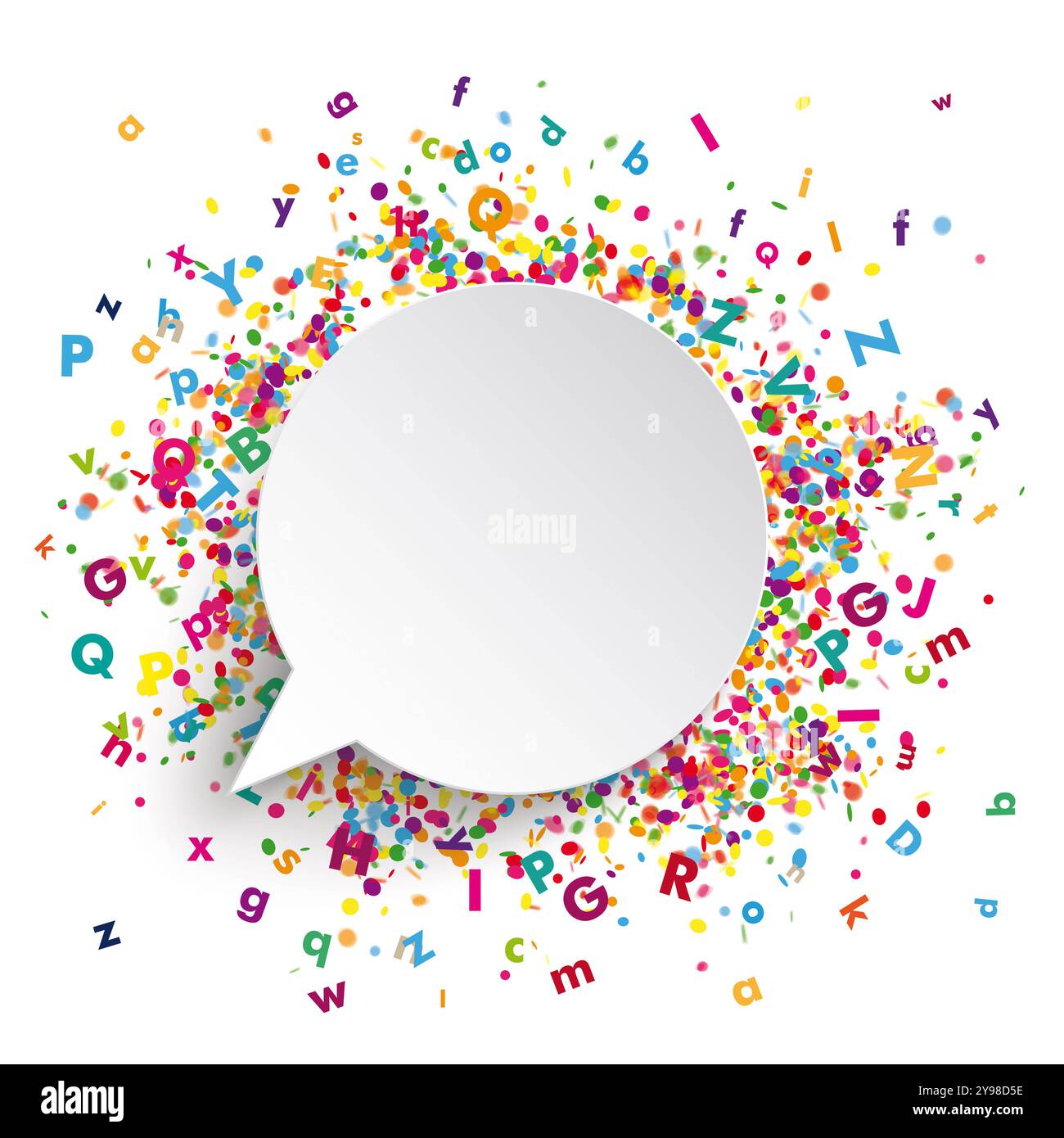 Circle Speech Bubbles Colored Letters Logopaedie Circle speech bubble ...