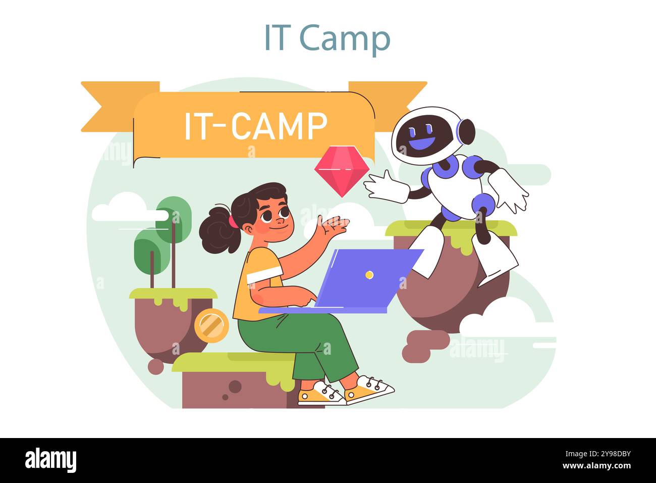 Tech camp for children. Computer science, AI, VR technologies and robotics educational course ...
