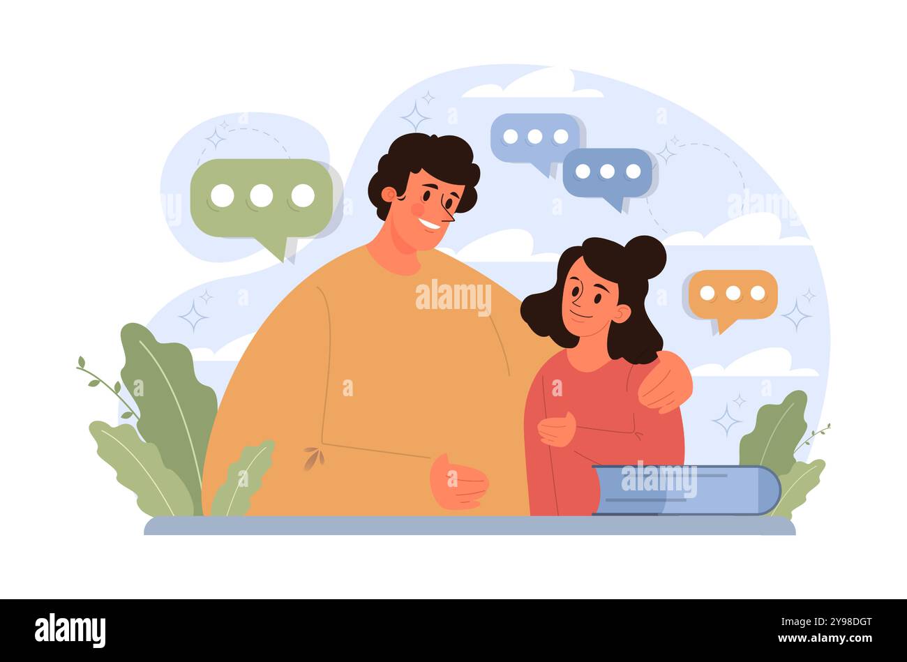 Joint parenting. Divorced spouses raising a child together. Kid ...