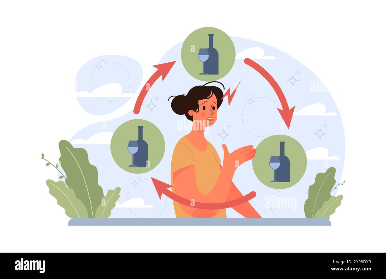 Female alcoholism. Woman suffering from hard drinking, alcohol ...