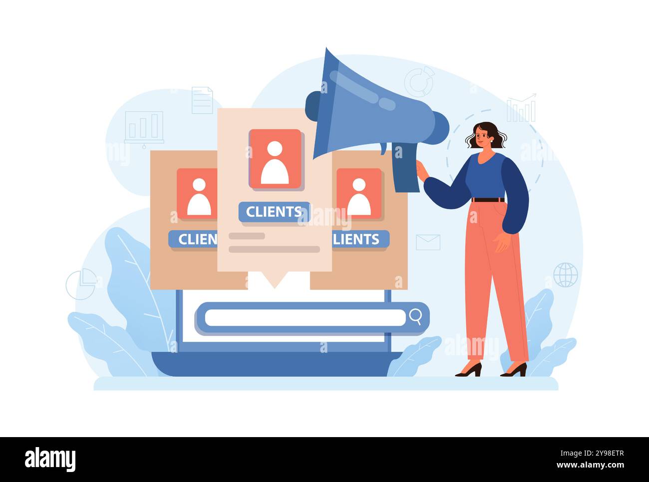 New customers search. Character web searching. Business development in ...