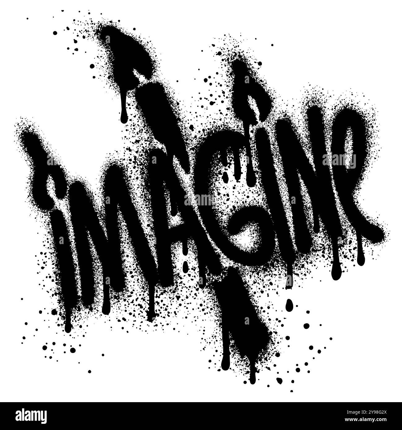 Imagine text in graffiti style Stock Vector Images - Alamy