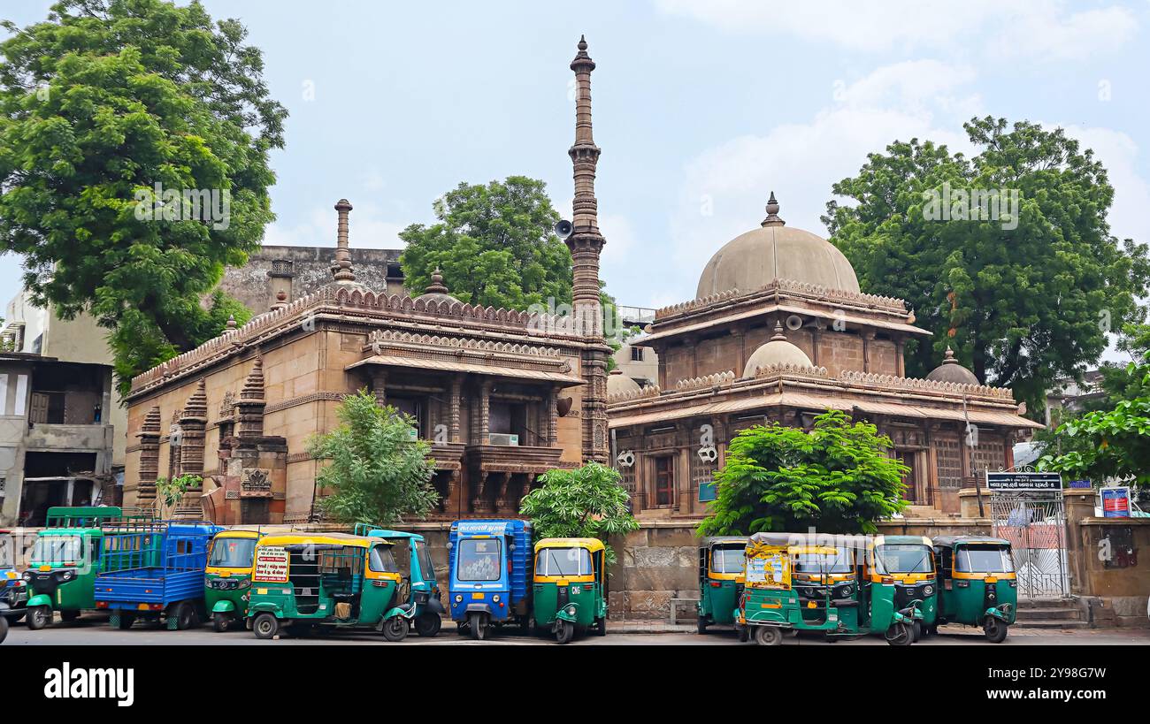 Wide view of the Rani Sipri Mosque and prayer hall with auto stand ...