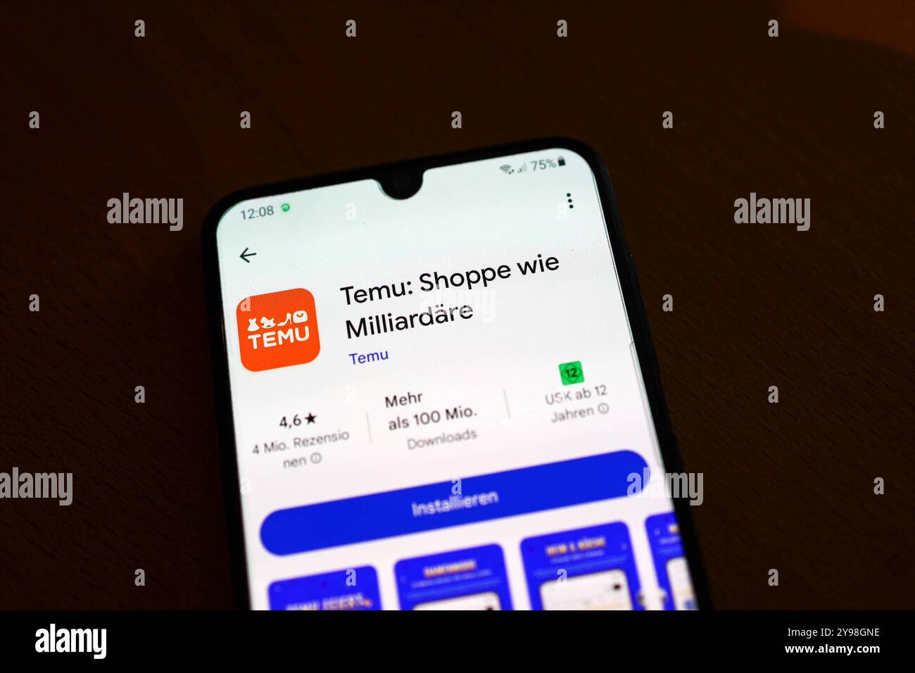 Stockbilder 10/2024 Temu shopping APP *** Stock photos 10 2024 Temu ...