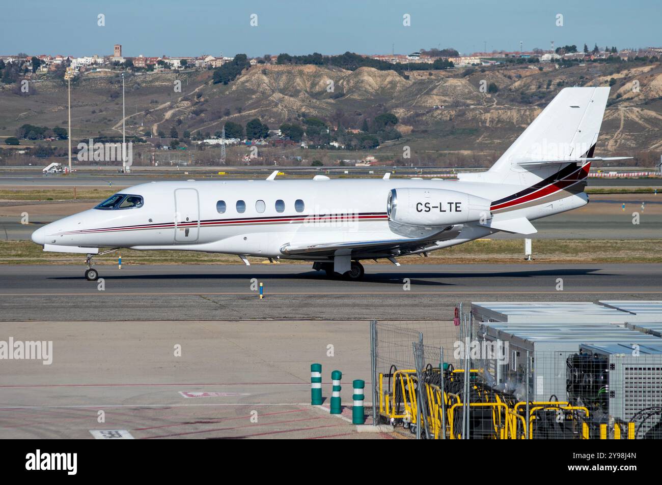 Cessna 680A Citation Latitude executive plane at Madrid Barajas airport ...