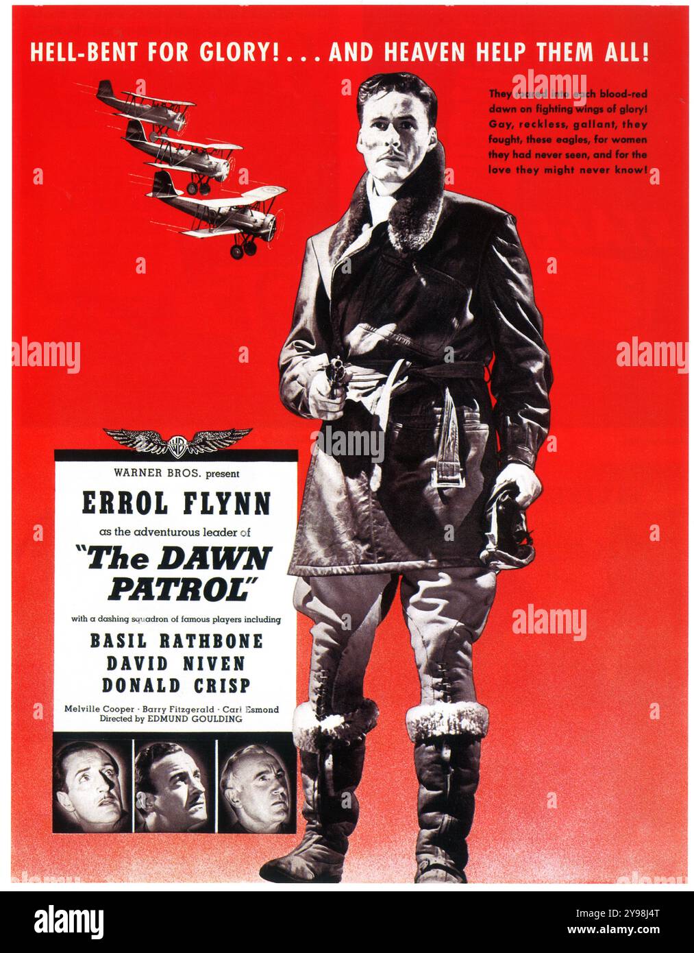 1938 The Dawn Patrol film poster- war drama directed by Edmund Goulding ...