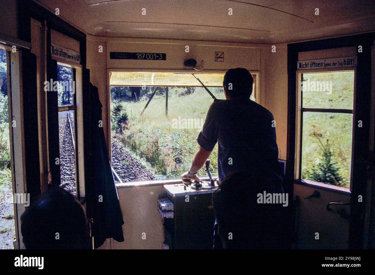 A diesel railbus on the Harz narrow gauge railway between Gernrode and ...