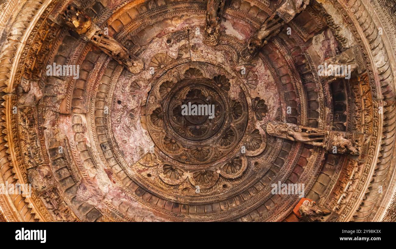 Carved mandapa of Neelkanth Mahadev Temple, believed to be built in the ...