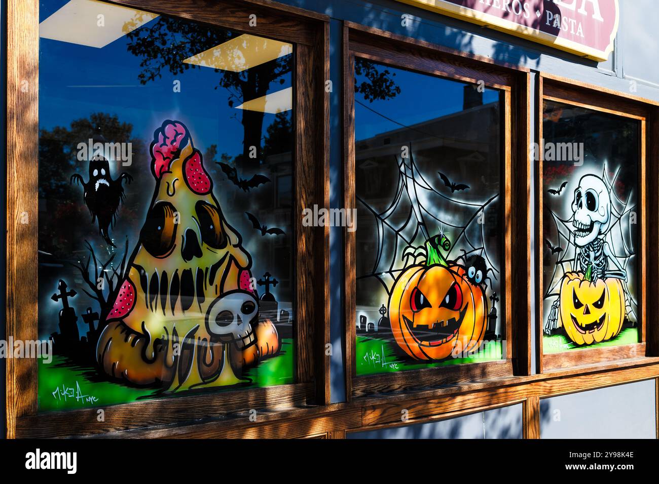 Shop window displays photographed in Broadway, Tarrytown on 8th October ...