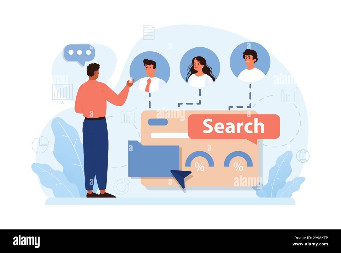 New customers search. Business development in a new targeted group of ...