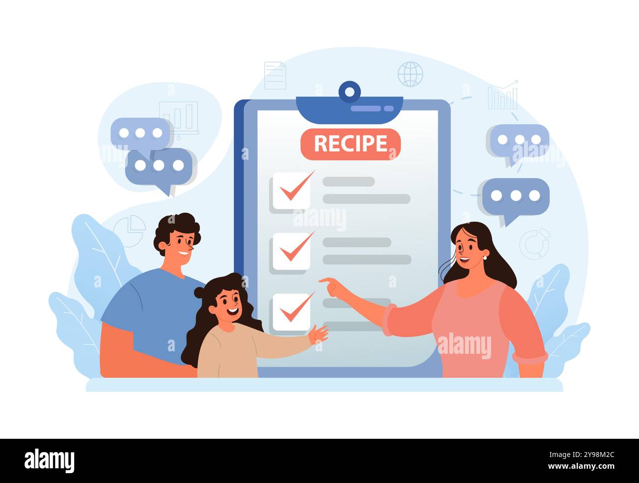 Parents teaching their child how to cook. Family making food in the ...