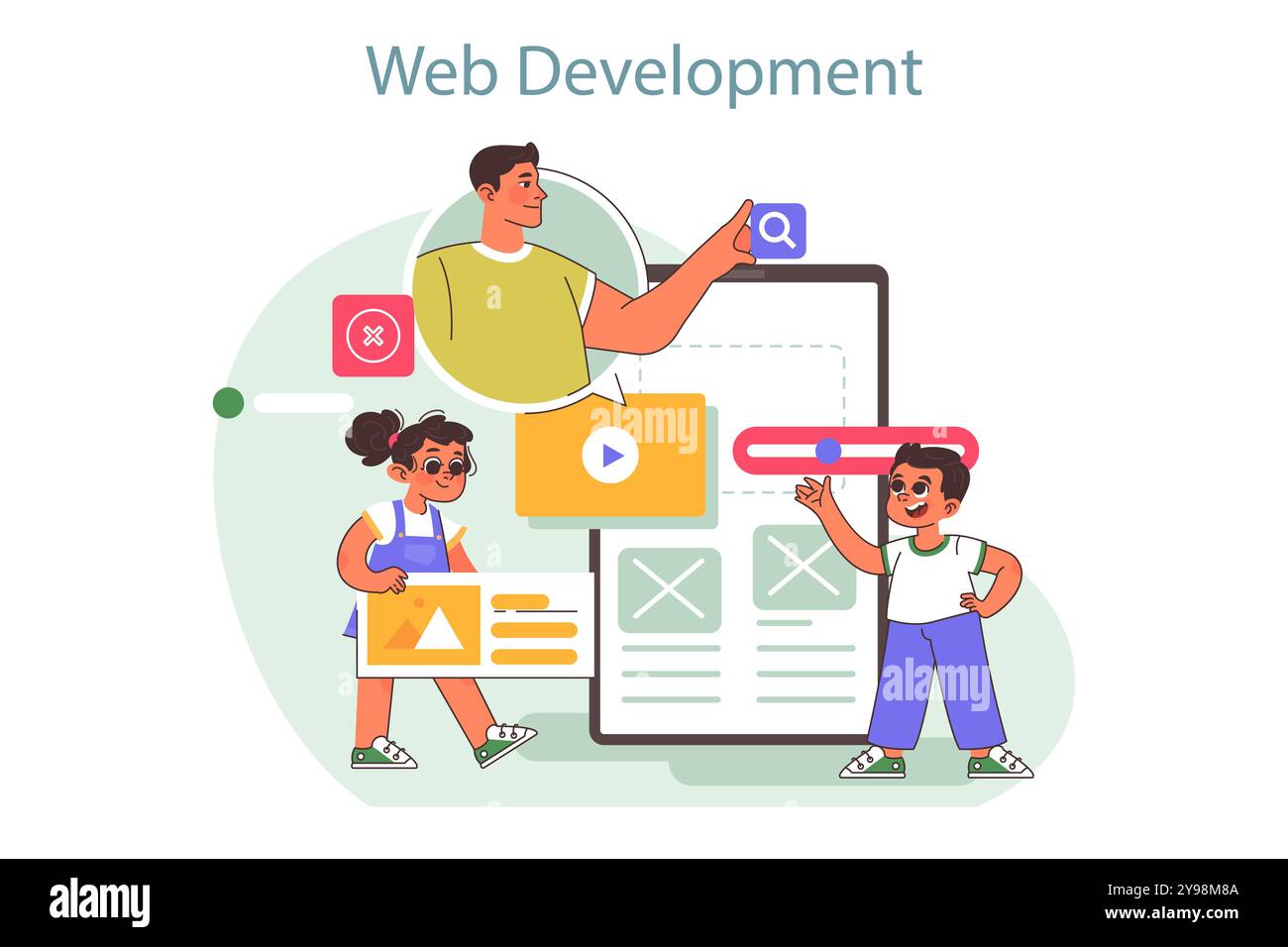 Tech camp for children. Computer science and web development educational course. Children ...