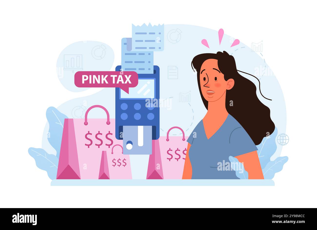 Pink tax concept. Gender based price discrimination. Higher price for ...