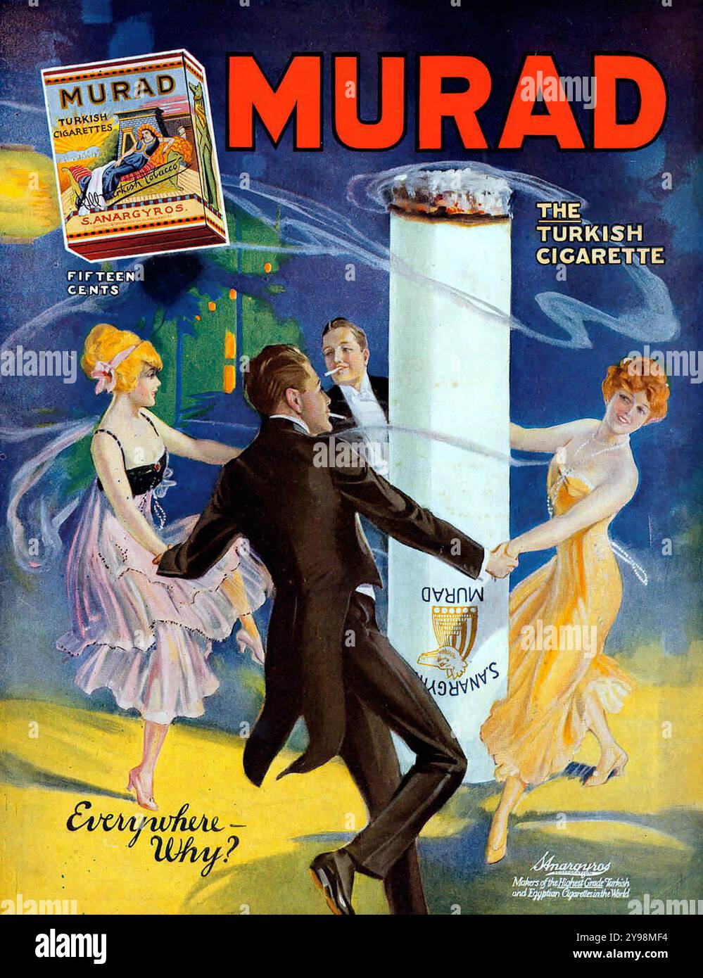 Tobacco advertisment of Murad cigarettes in the US. Unknown artist, c ...