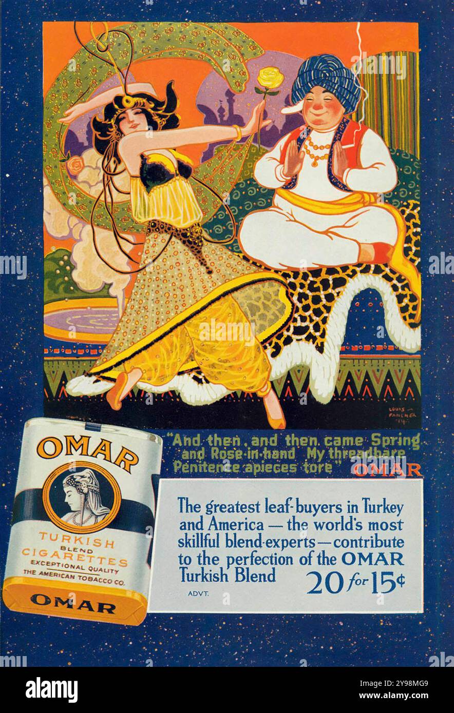 Omar, Turkish Cigarettes - Vintage advertisement - American Tobacco ...