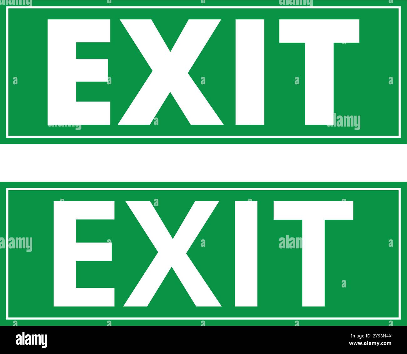 Green exit signs on a white background Stock Vector Image & Art - Alamy