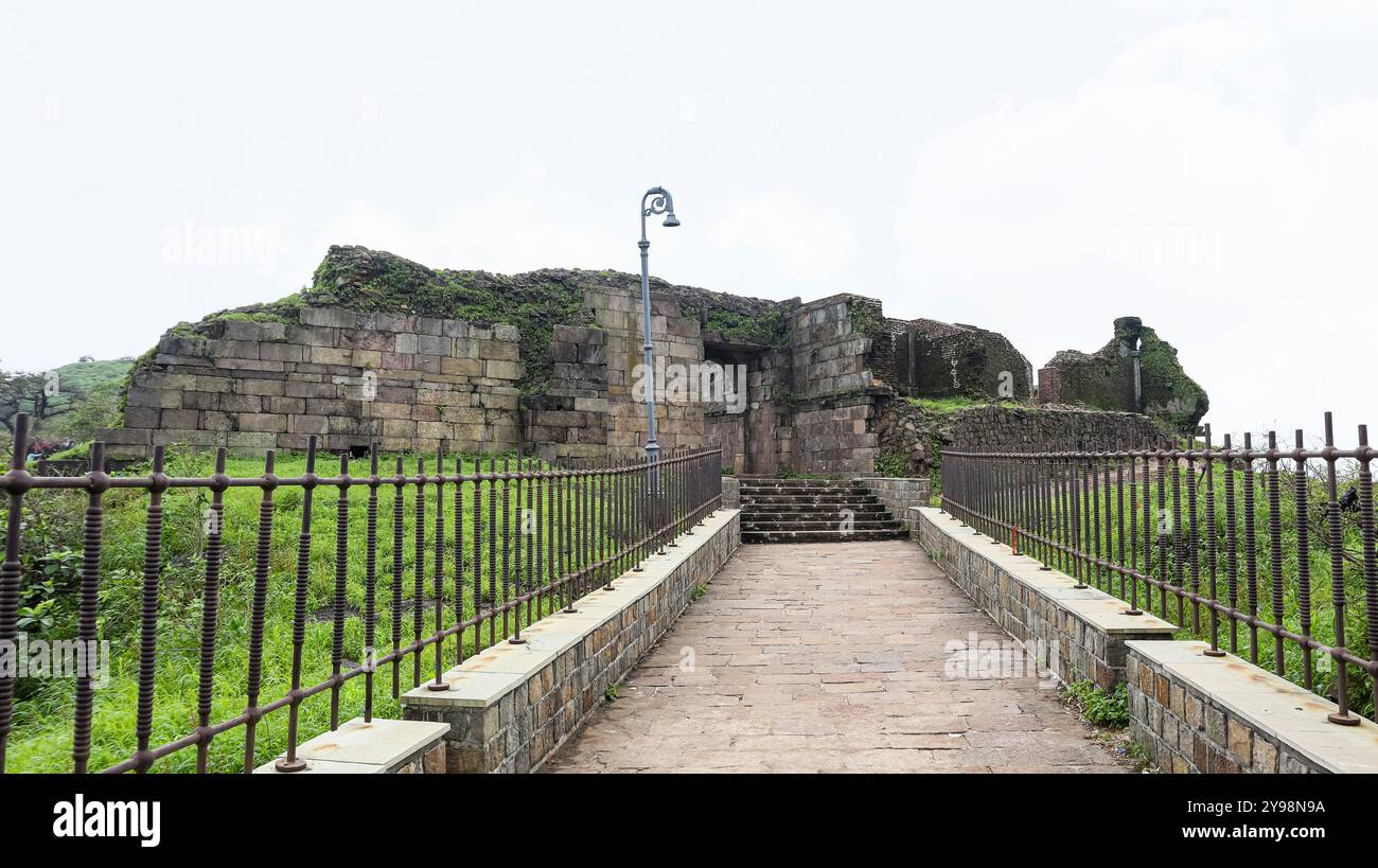 View of the broken palace entrance gate of Maharaja Patai Rawal on the ...