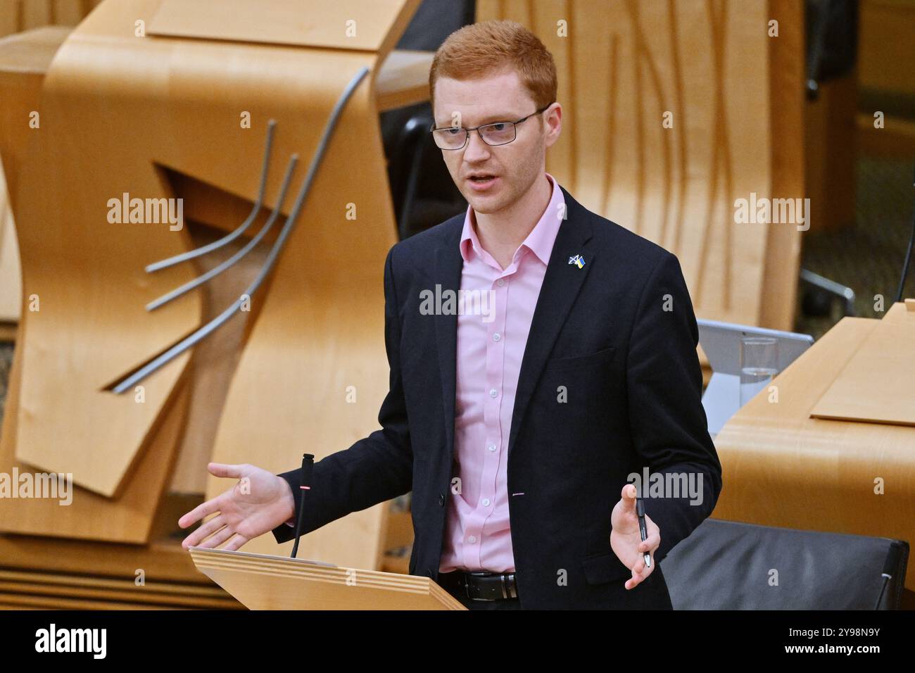 Edinburgh Scotland, UK 09 October 2024. Ross Greer MSP at the Scottish ...