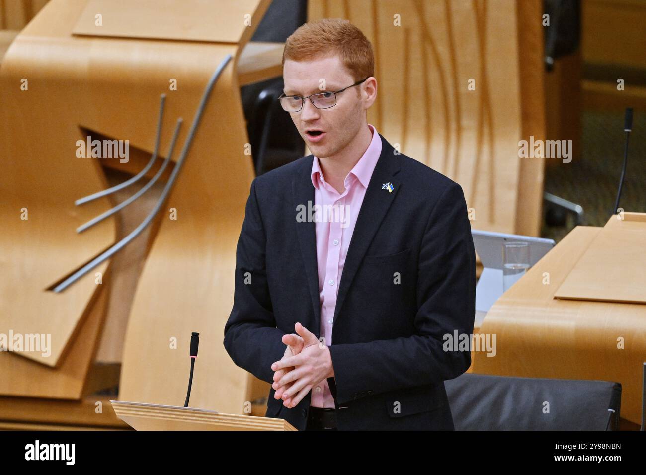 Edinburgh Scotland, UK 09 October 2024. Ross Greer MSP at the Scottish ...
