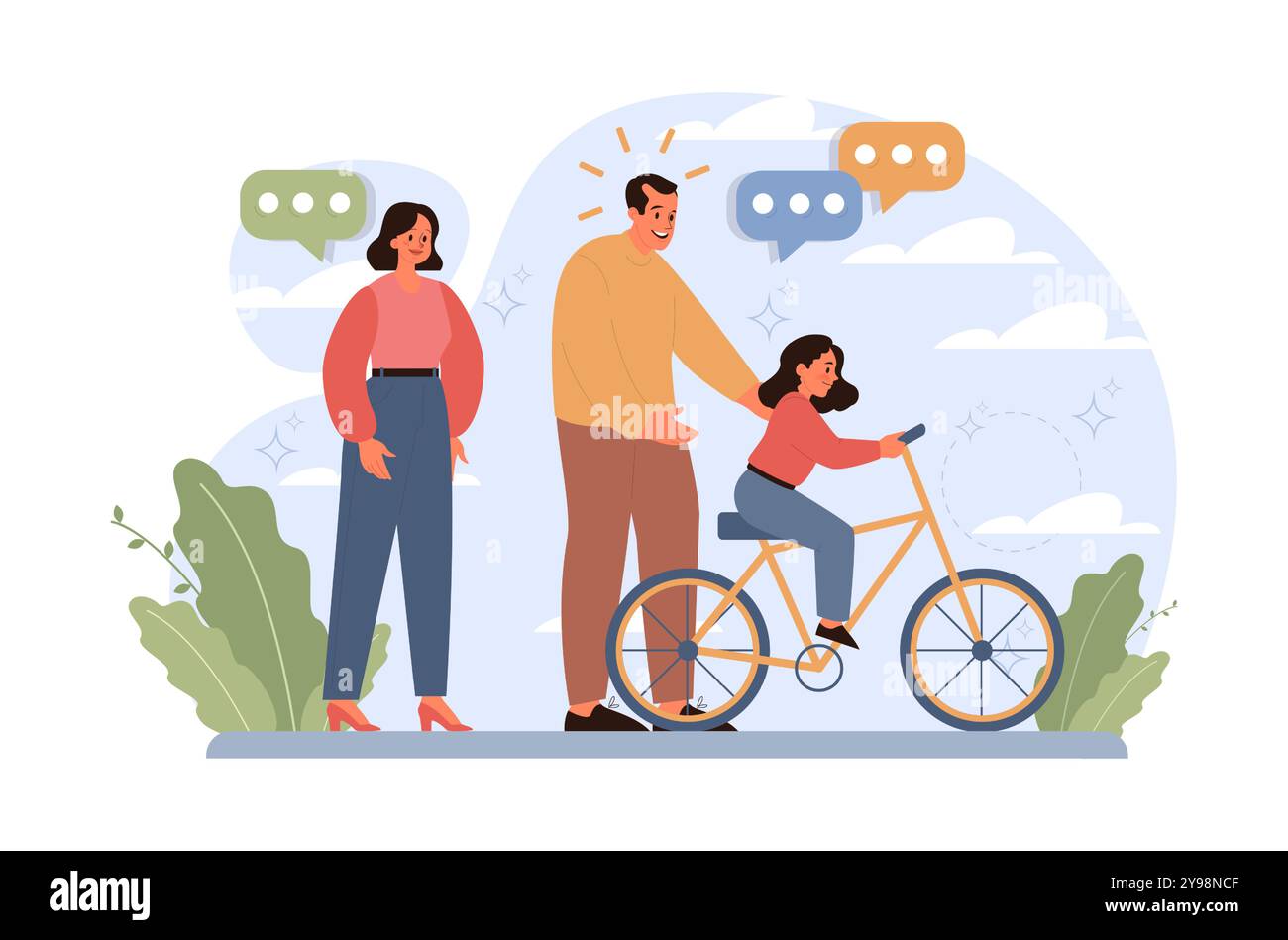 Joint parenting. Divorced spouses raising a daughter together after a ...