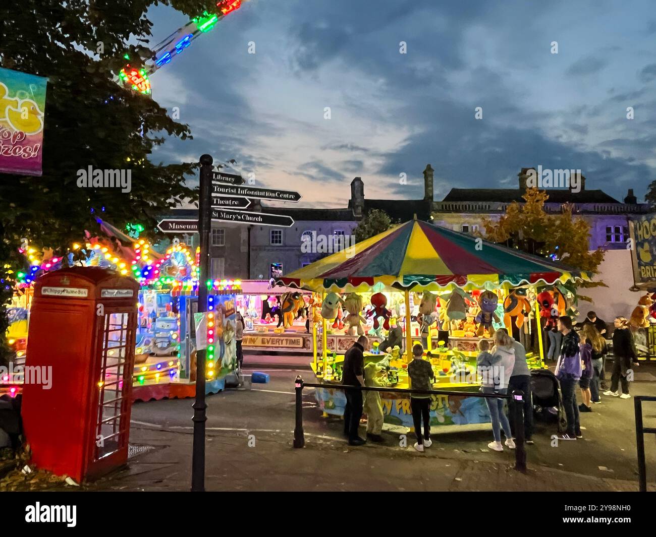 Rides at Chipping Norton Mop Fair in the Cotswolds Stock Photo - Alamy