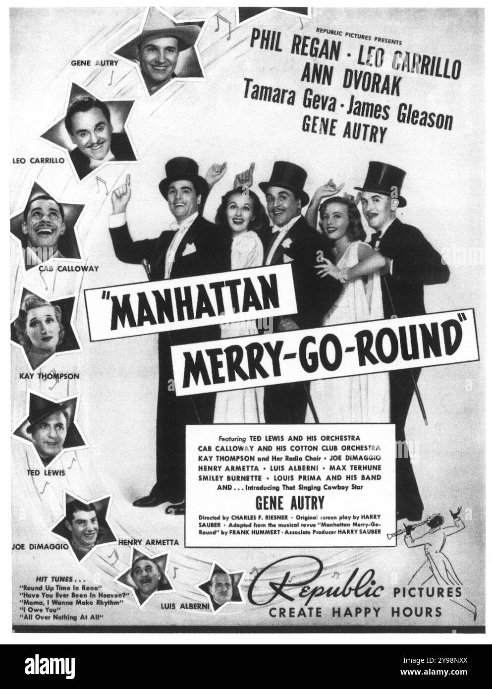 1937 Manhattan Merry-Go-Round film poster - comedy directed by Charles ...