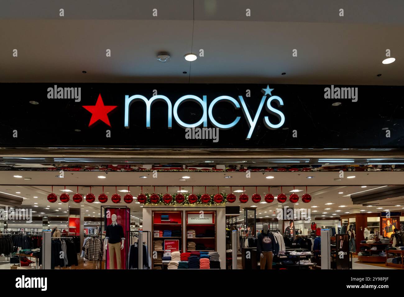 A Macy's store at a shopping mall in Natick, Massachusetts, USA Stock ...