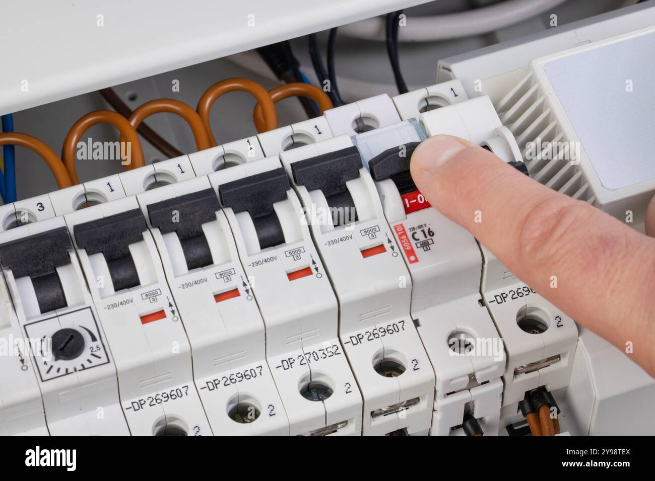 Hand Switching Off Circuit Breaker for Maintenance Stock Photo - Alamy