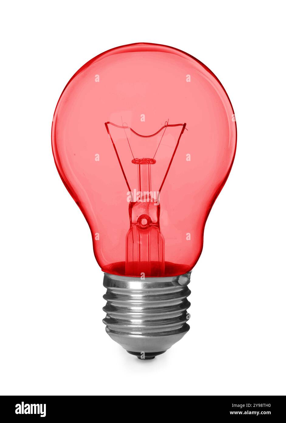 One red light bulb isolated on white Stock Photo - Alamy