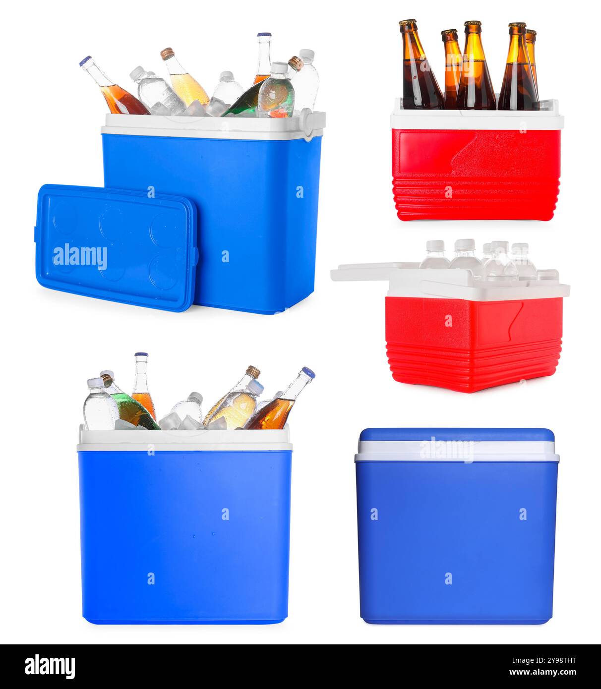 Different cool boxes isolated on white, set Stock Photo - Alamy