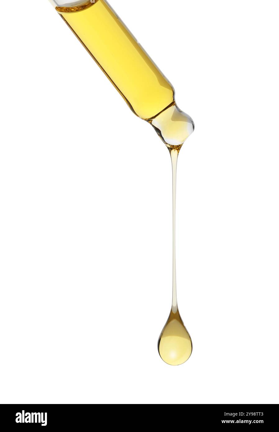 Cosmetic oil dripping from pipette on white background, closeup Stock ...