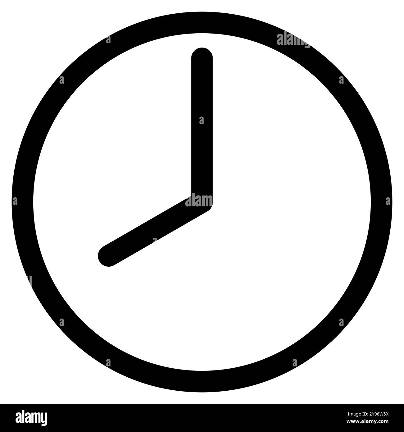 clock icon, black and white vector illustration of time symbol ...