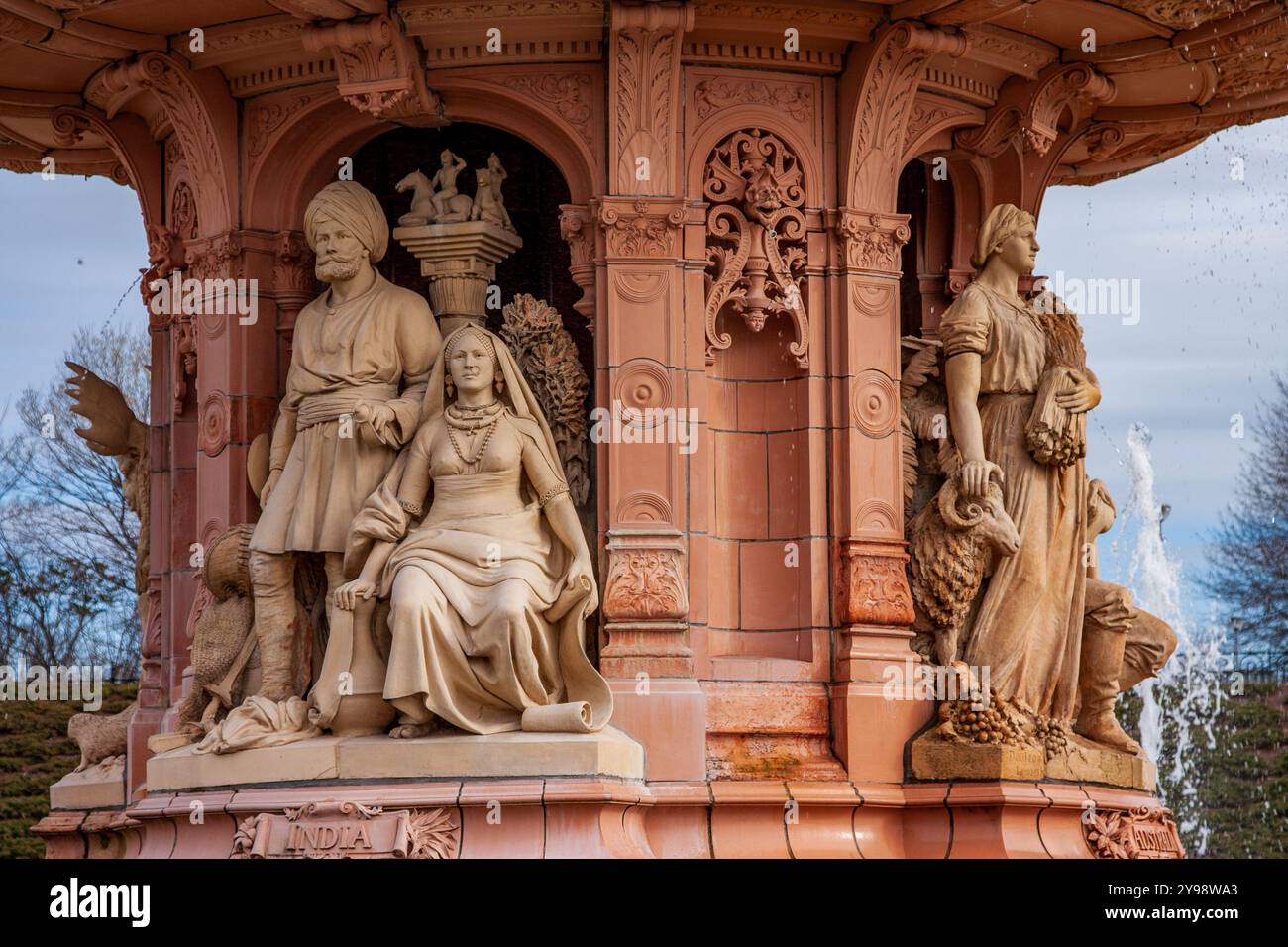 Close up of the Doulton Fountain, the world's largest terracotta ...