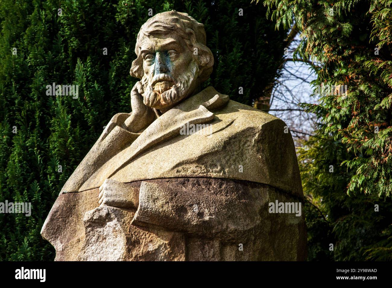 Statue of essayist, translator, historian & philosopher Thomas Carlyle ...