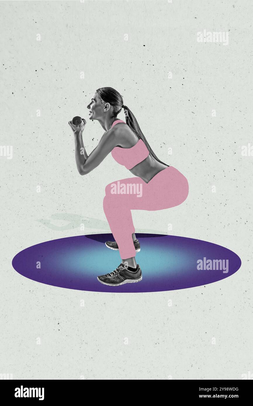 Composite trend artwork 3D sketch image photo collage of sport active ...