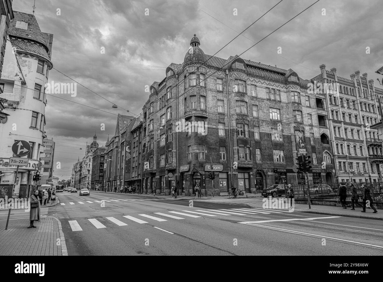 Jugendstil apartments buildings Black and White Stock Photos & Images ...