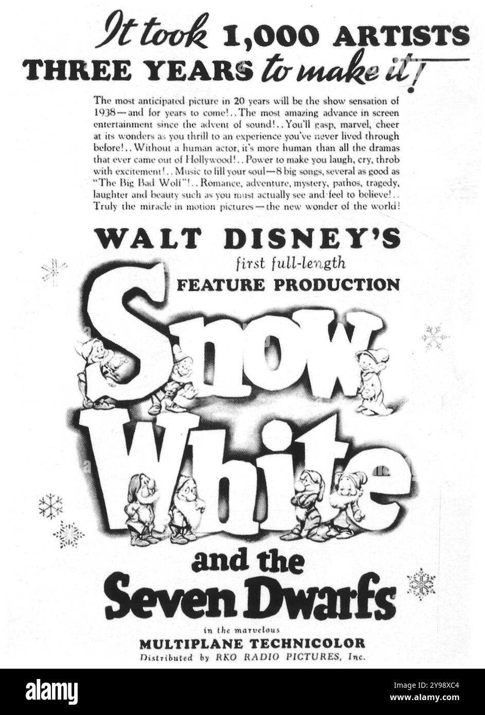 1937 Snow White and the Seven Dwarfs poster - American animated musical ...