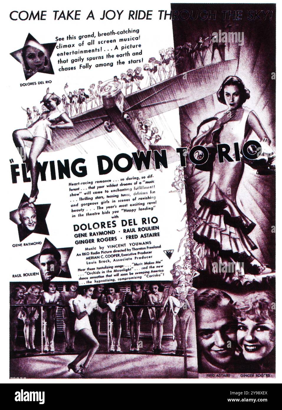 1933 Flying Down to Rio film poster - RKO; first screen pairing of Fred ...