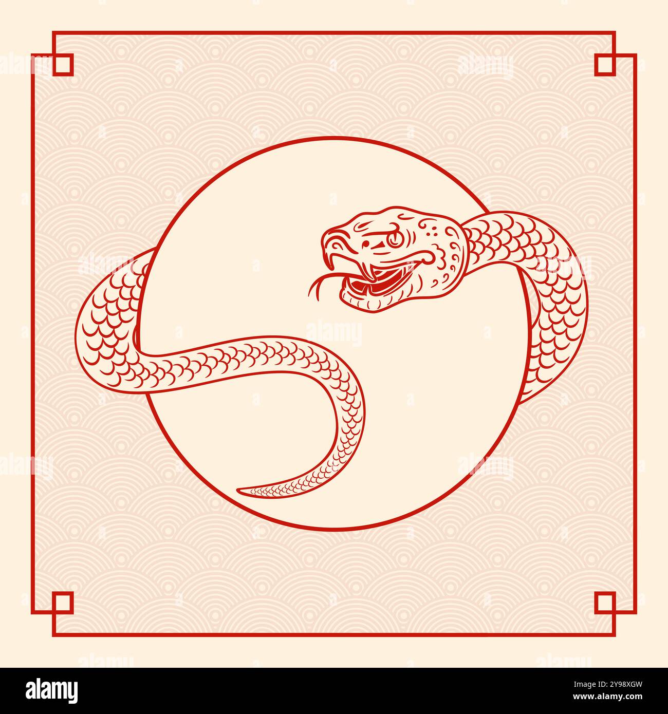 A striking serpent coils elegantly and seamlessly around an egg ...