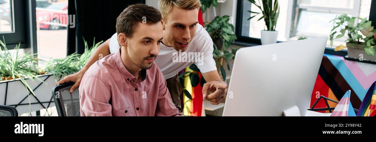 Two partners share a moment of creativity while exploring new ideas ...