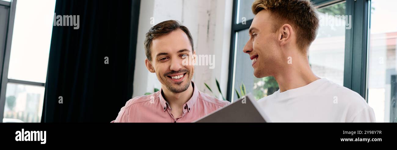 The couple shares laughter and conversation while enjoying their time ...