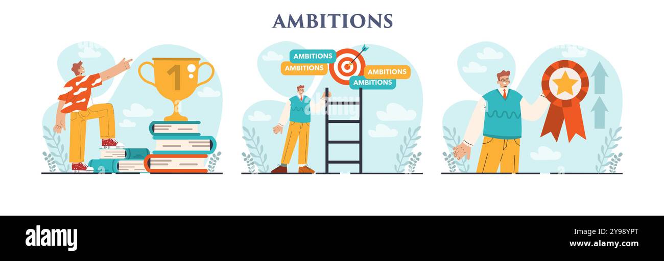 Ambitions set. Motivation to success, aspiration and effort for ...