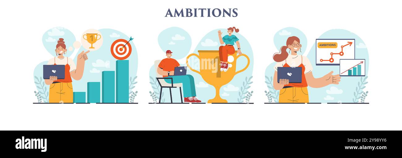 Ambitions set. Motivation to success, aspiration and effort for ...