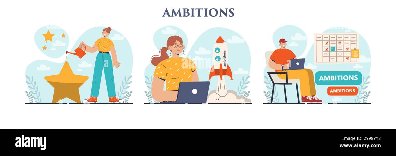 Ambitions set. Motivation to success, aspiration and effort for ...