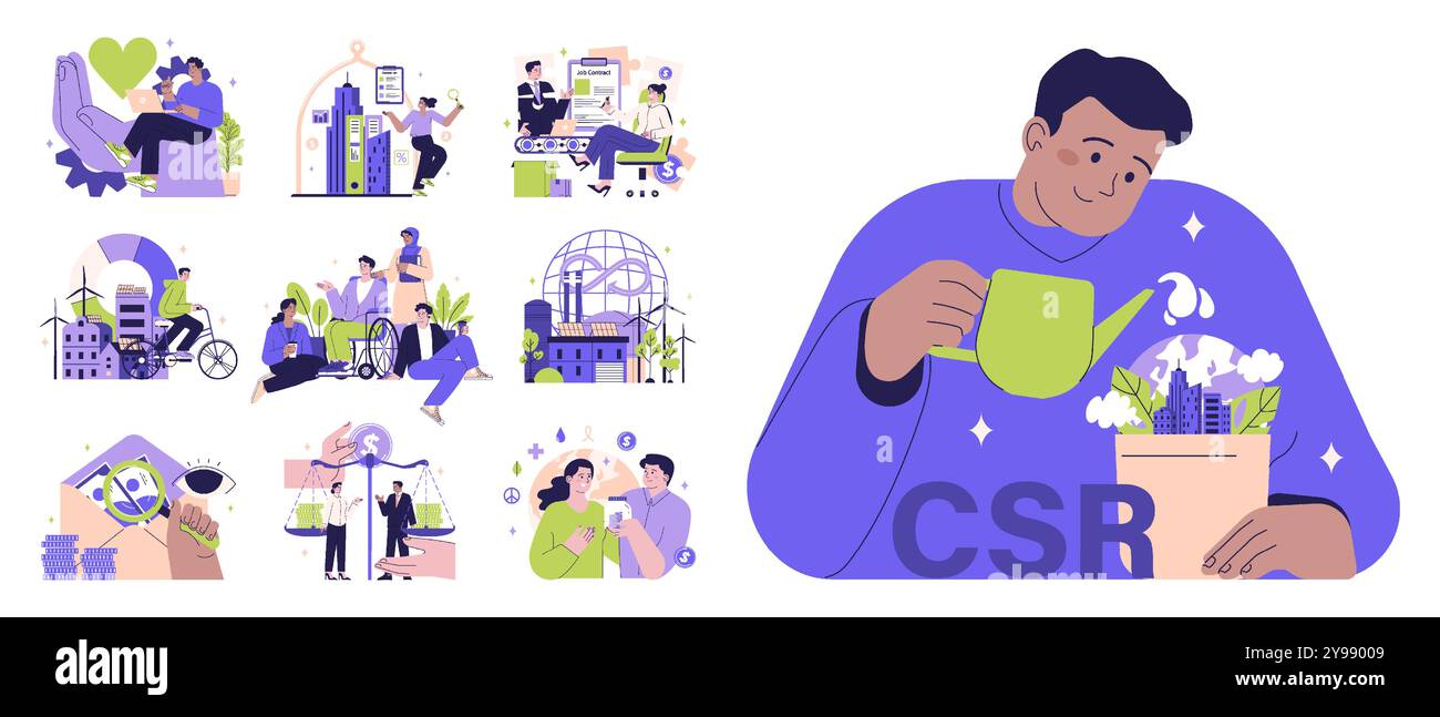 Corporate Social Responsibility, CSR set. Business' responsibility for ...