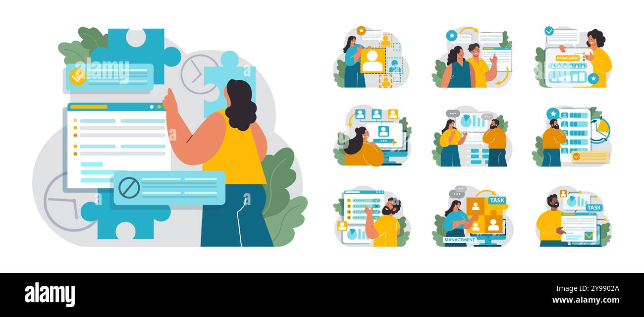 Tasking set. Setting and following schedule. Time optimization of ...